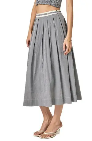 English Factory Colorblock Plaid Maxi Skirt