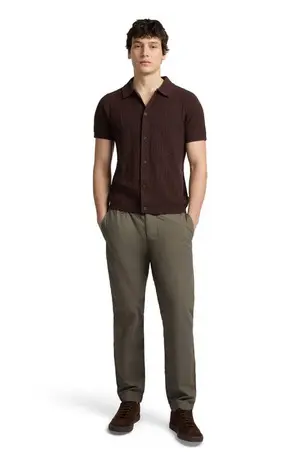 Onia Boucle Rib Button Up Shirt - Espresso