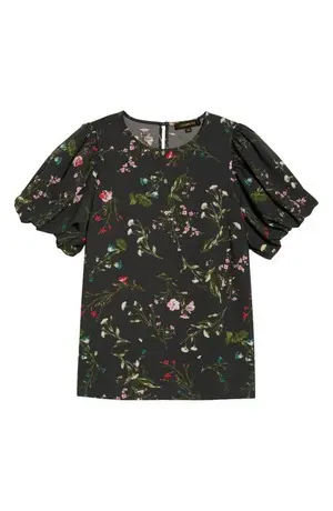 SUGARLIPS Floral Print Puff Sleeve Top