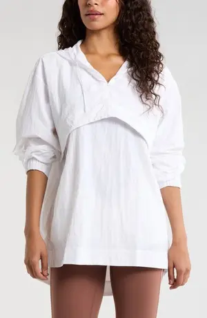 Zella Travel Lite Windbreaker Hooded Anorak - White
