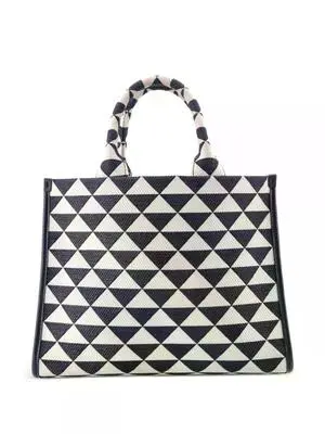 Prada Symbole Jacquard Small Tote - Blue