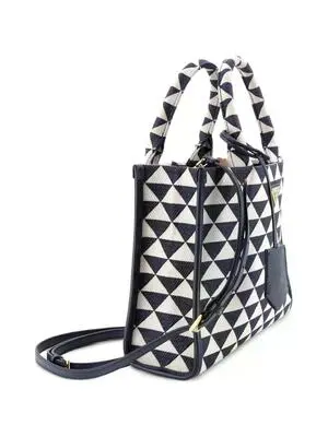 Prada Symbole Jacquard Small Tote - Blue