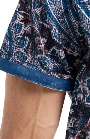 Robert Graham Barrington Floral Paisley Short Sleeve Cotton Crepe Button-up Shirt - Blue Multi