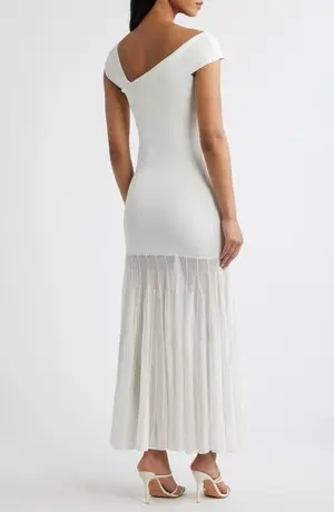 Line & Dot Rowan One-shoulder Knit Maxi Dress