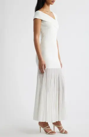 Line & Dot Rowan One-shoulder Knit Maxi Dress