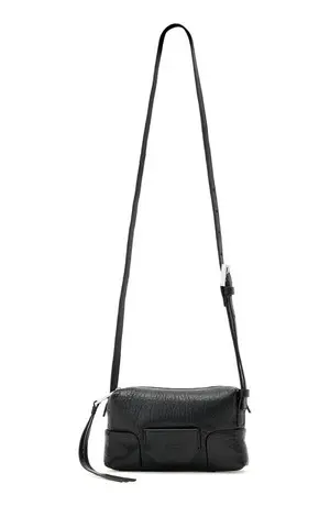 ALLSAINTS Micro Ares Crossbody Bag - Black/silver