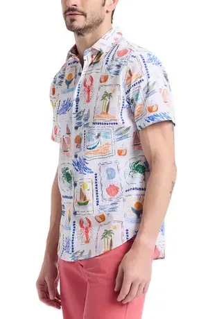 Robert Graham Isla Vista Short Sleeve Seersucker Button-up Shirt