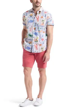 Robert Graham Isla Vista Short Sleeve Seersucker Button-up Shirt