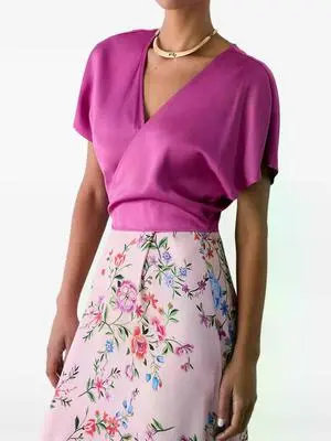 Liu Jo Satin Wrap-cut Top - Pink