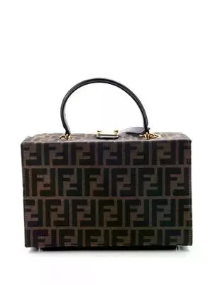 Fendi Vintage Convertible Lock Box Bag Zucca Canvas