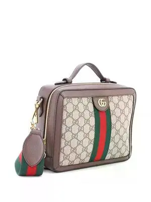 Gucci Ophidia Zip Around Camera Bag Gg Coated Canvas Small