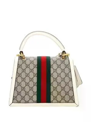 Gucci Queen Margaret Gg Coated Canvas Top Handle Satchel - Brown
