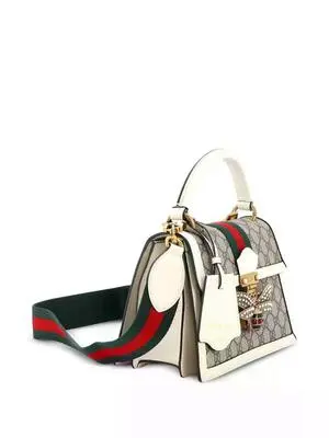 Gucci Queen Margaret Gg Coated Canvas Top Handle Satchel - Brown