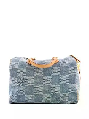 LOUIS VUITTON Speedy Bandouliere 40 Damier 3d Denim Shoulder Bag - Blue