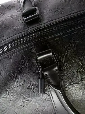 LOUIS VUITTON Keepall Bandouliere 50 Travel Bag Monogram Shadow Leather