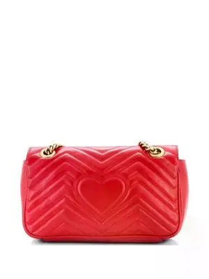 Gucci Gg Marmont Flap Bag Matelasse Leather Small - Red