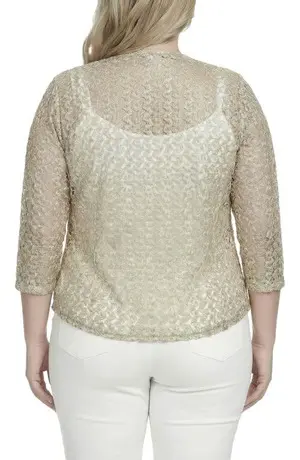 STANDARDS & PRACTICES Lace Open-front Cardigan