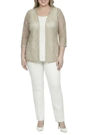 STANDARDS & PRACTICES Lace Open-front Cardigan