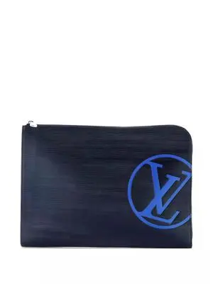 LOUIS VUITTON Pochette Jour Initials Epi Leather Gm Clutch Bag - Blue