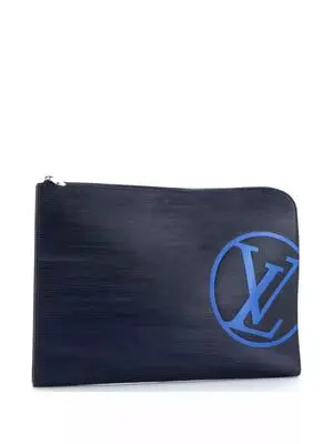 LOUIS VUITTON Pochette Jour Initials Epi Leather Gm Clutch Bag - Blue