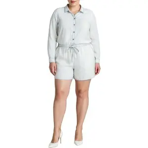 STANDARDS & PRACTICES Long Sleeve Romper - White Crush