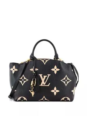 LOUIS VUITTON Petit Palais Handbag Bicolor Monogram Empreinte Giant Satchel - Black