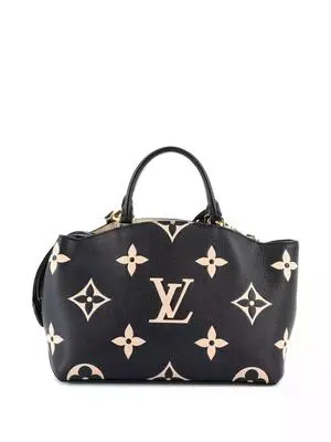 LOUIS VUITTON Petit Palais Handbag Bicolor Monogram Empreinte Giant Satchel - Black