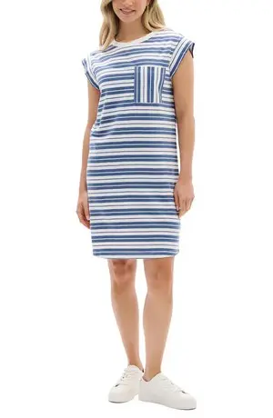 HATLEY Striped T-shirt Dress - Blue