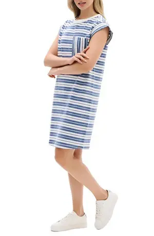 HATLEY Striped T-shirt Dress - Blue