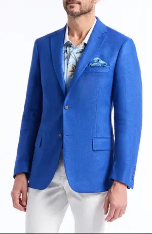 Robert Graham Rempston Linen Sport Coat - Cobalt