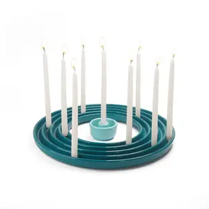 TCHOTCHKE Ripple Menorah - Teal