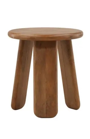 DOVETAIL FURNITURE Winslow Mango Wood Round Side Table - Brown