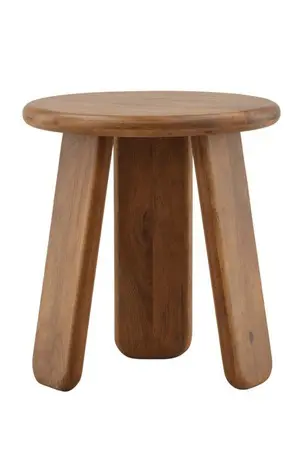 DOVETAIL FURNITURE Winslow Mango Wood Round Side Table