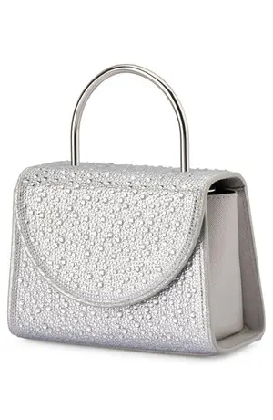 OLGA BERG Annabel Crystal Top Handle Bag