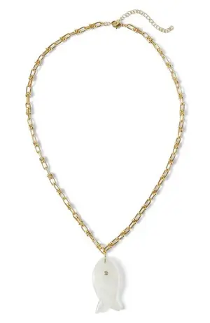 MACRAE & CO. Quartz Fish Pendant Necklace - Gold
