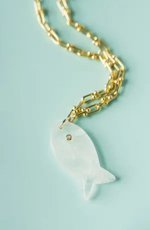 MACRAE & CO. Quartz Fish Pendant Necklace - Gold