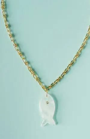 MACRAE & CO. Quartz Fish Pendant Necklace - Gold