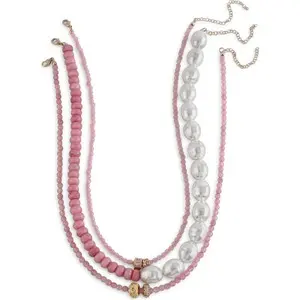 MACRAE & CO. Ann Set Of 3 Necklaces - Pink