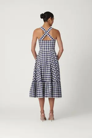 Shoshanna Gingham Nellie Midi Dress