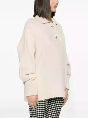 N°21 Crystal-embellished Spread-collar Sweater