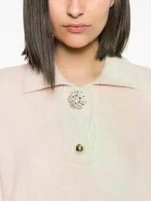 N°21 Crystal-embellished Spread-collar Sweater