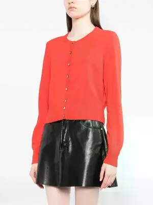 N.peal Ivy Cropped Cashmere Cardigan - Red