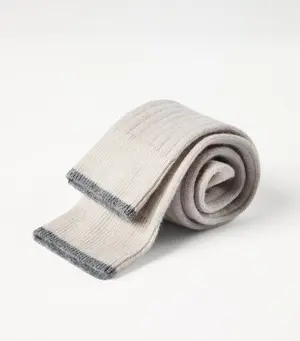 Brunello Cucinelli Cashmere Ribbed Socks - Beige
