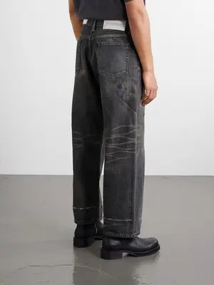 NEIGHBORHOOD Savage Wide-leg Bead-embellished Distressed Jeans