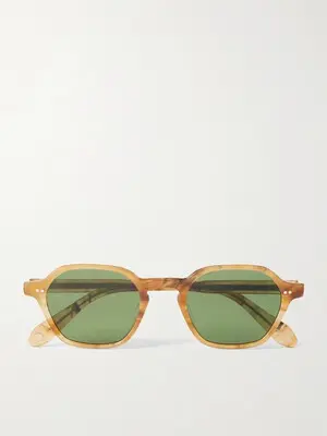 Garrett Leight Temescal Hexagon-frame Sunglasses - Yellow