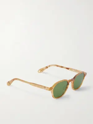 Garrett Leight Temescal Hexagon-frame Sunglasses - Yellow
