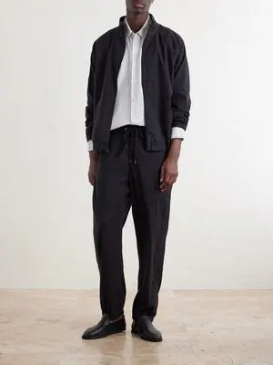 JAMES PERSE Linen-blend Blouson Jacket - Black