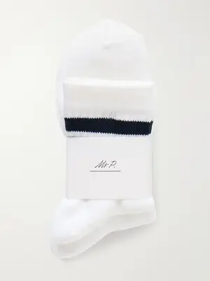 Mr P. Three-pack Cotton-blend Socks
