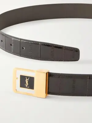 Saint Laurent 3cm Eel Leather Belt - Black