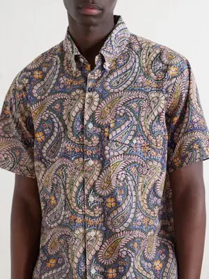 KARDO Ron Button-down Collar Paisley-print Cotton Shirt